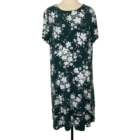 J. Jill | Dresses | Jjill Whatever Dress Womens Xl Green Floral | Poshmark